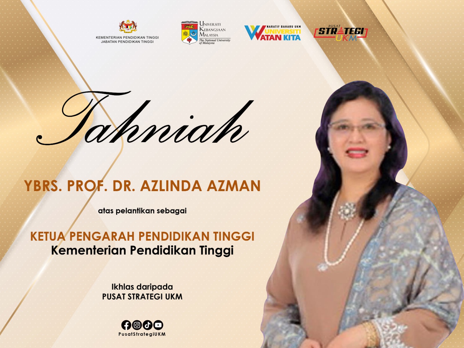Tahniah kepada Ybrs. Prof. Dr. Azlinda Azman yang dilantik sebagai ...
