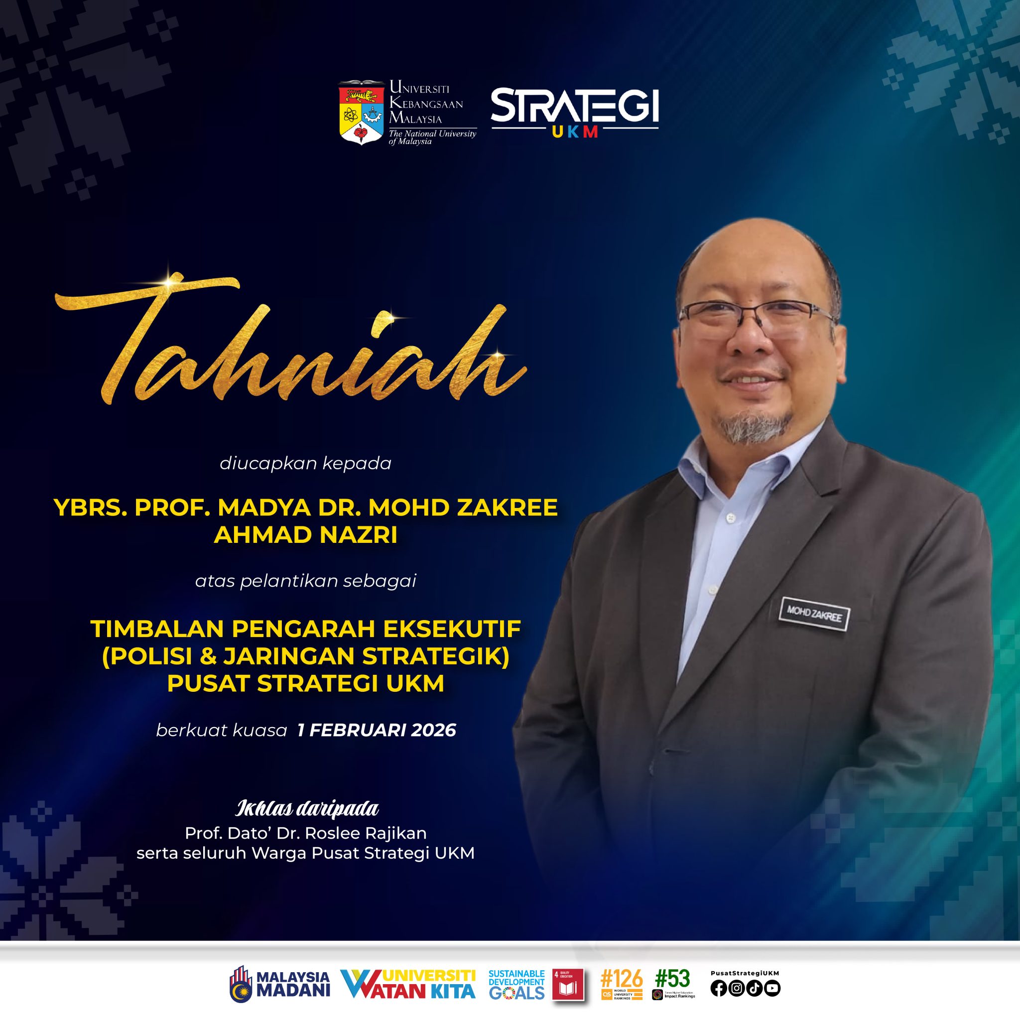 Tahniah YBrs. Sr. Td. Dr. Noraini Hamzah & YBrs. Prof. Madya Dr. Mohd ...