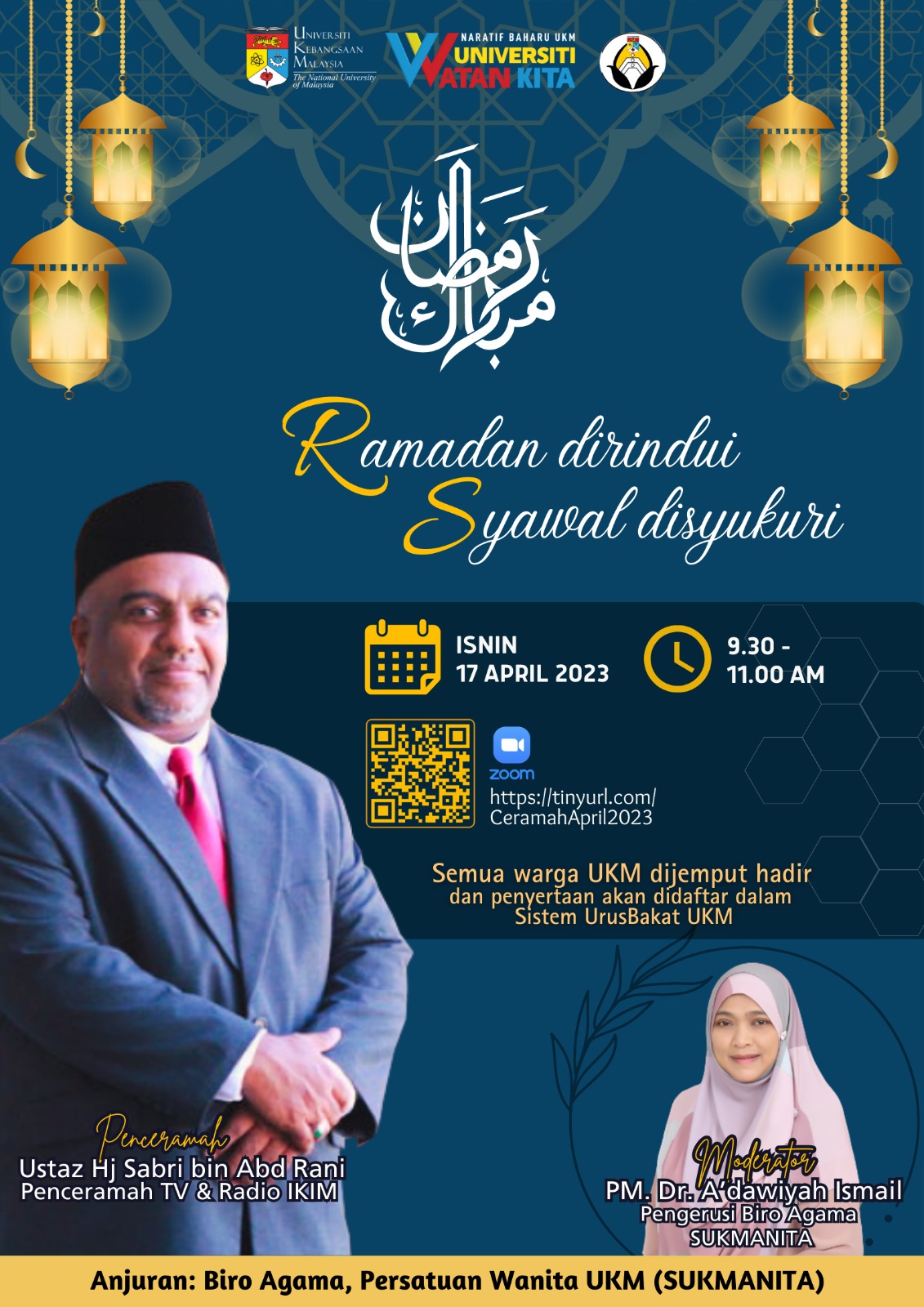 Jemputan Menghadiri Ceramah Agama “Ramadan Dirindui, Syawal Disyukuri ...
