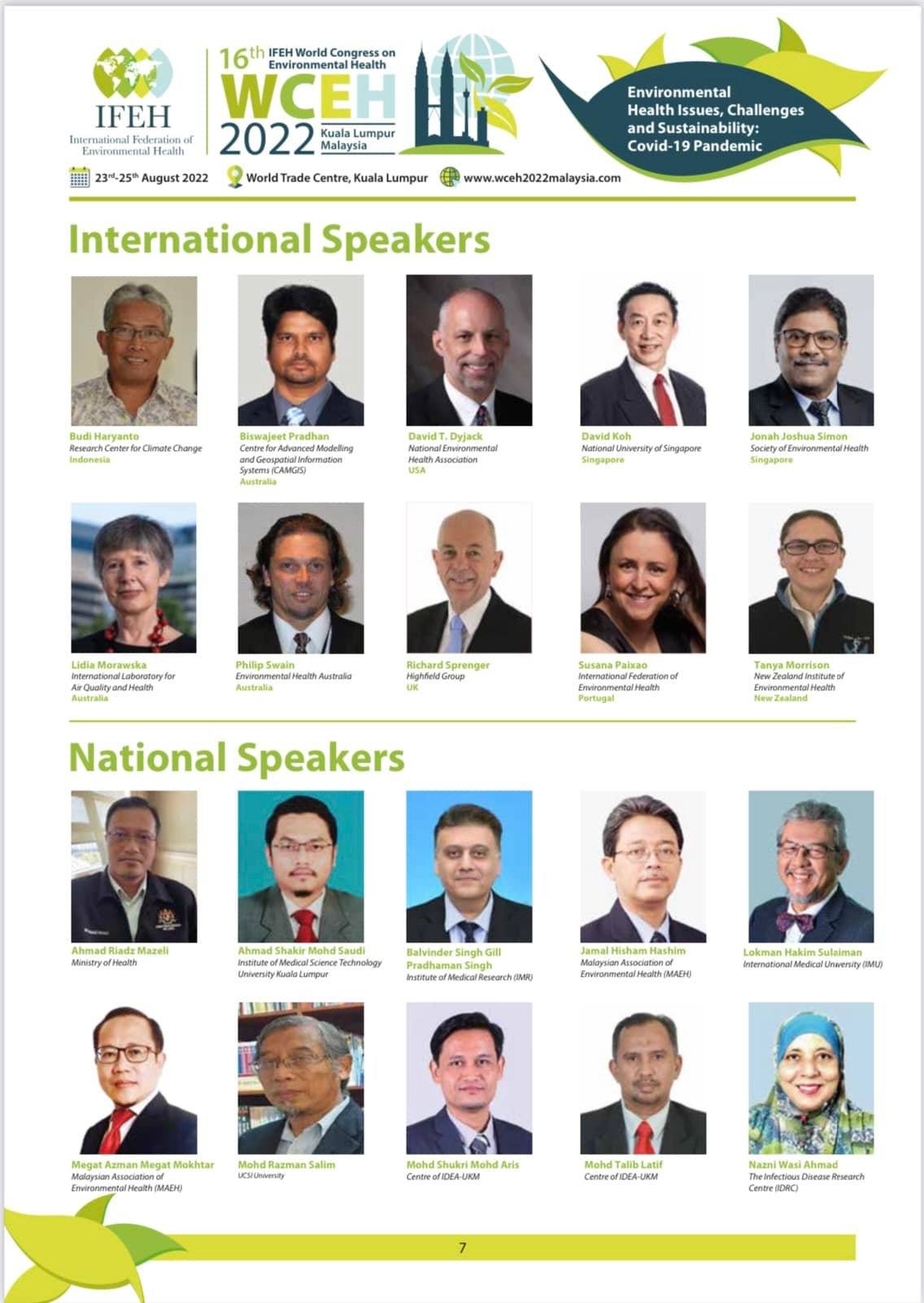 16th IFEH World Congress on Environmental Health – Mohd Talib Latif