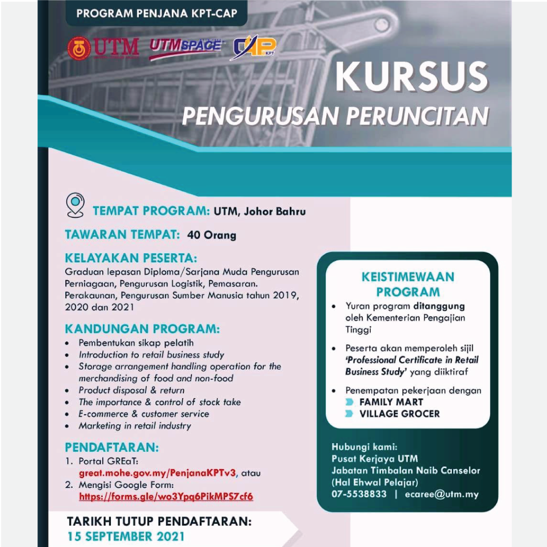 Program Train & Place KPT-CAP: Kursus Pengurusan Peruncitan | PUSAT ...