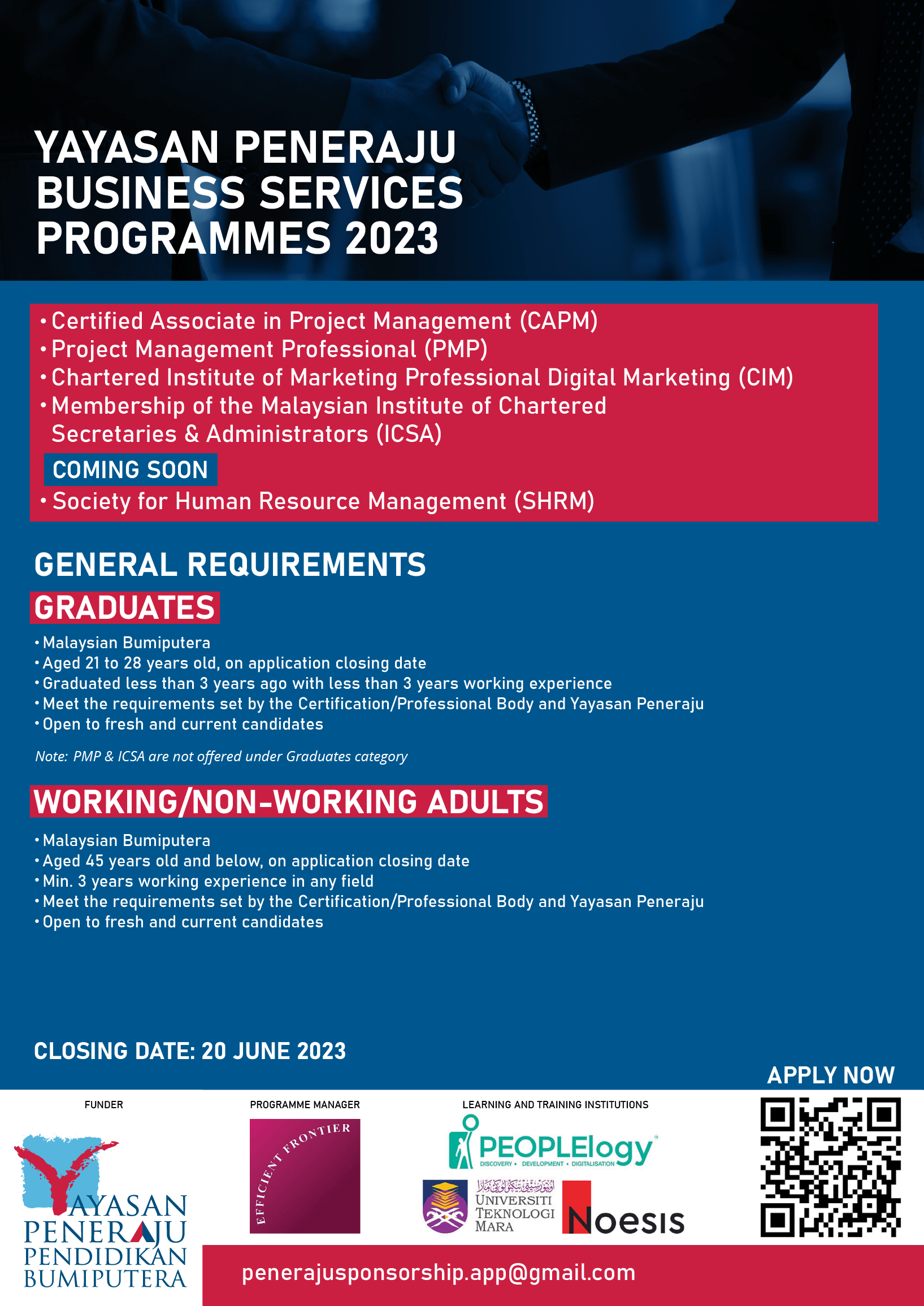 Yayasan Peneraju Sponsorship Programmes – Business Services Programmes ...