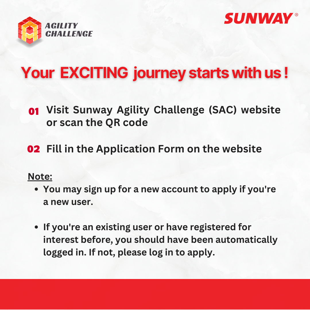 Sunway Agility Challenge – APPLICATION IS OPEN NOW! | PUSAT PEMBANGUNAN ...