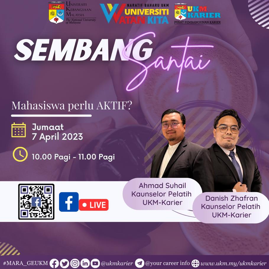 SEMBANG SANTAI: MAHASISWA PERLU AKTIF? | PUSAT PEMBANGUNAN KARIER UKM / UKM CAREER ADVANCEMENT ...