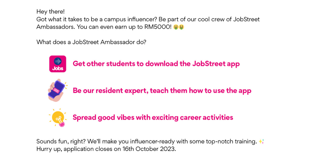 Apply Now for JOBSTREET Ambassadors | PUSAT PEMBANGUNAN KARIER UKM ...