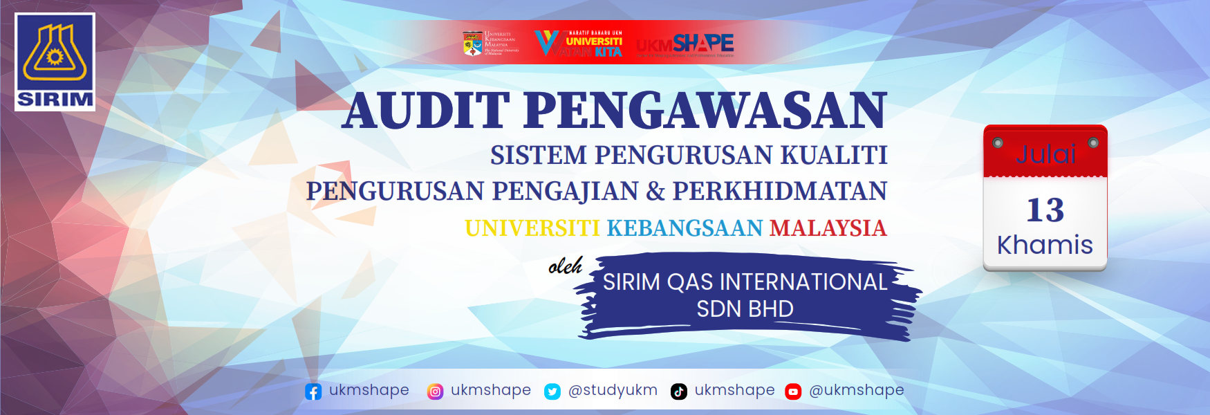 [13/07/2023] Audit Pengawasan Sistem Pengurusan Kualiti | Pusat ...