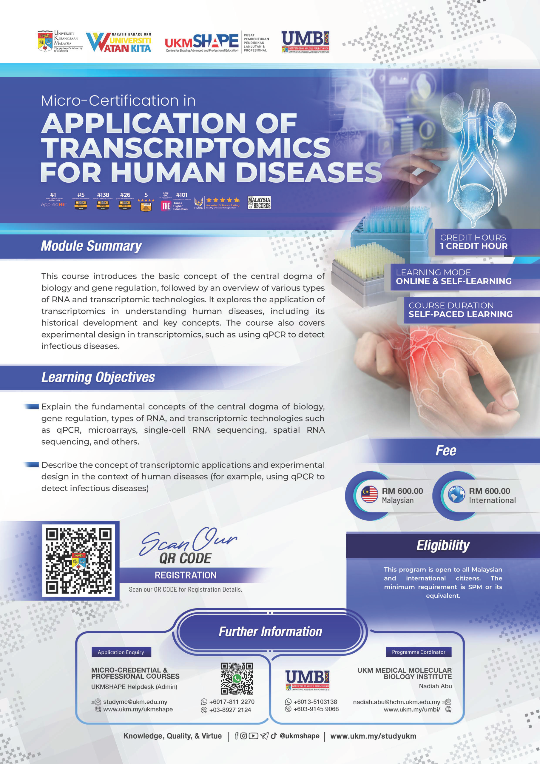 Registration: Micro-Certification in APPLICATION OF TRANSCRIPTOMICS FOR ...