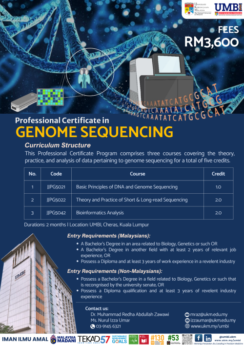 Professional Certificate In Genome Sequencing Semester 2026/2027 | UKM ...